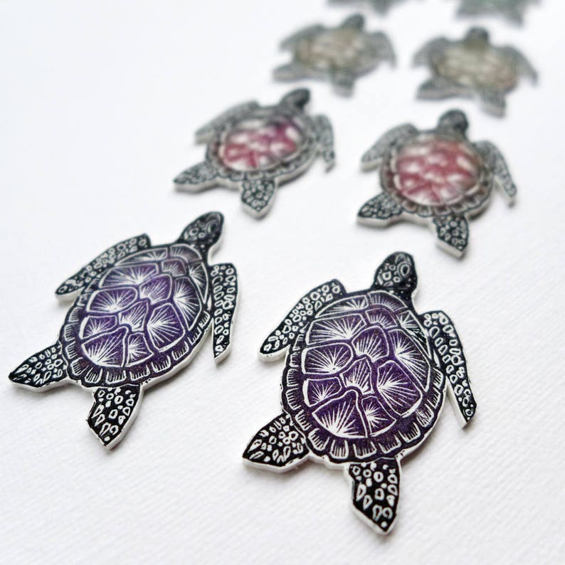 Turtle Brooch Sea Turtle Pin Badge - Etsy