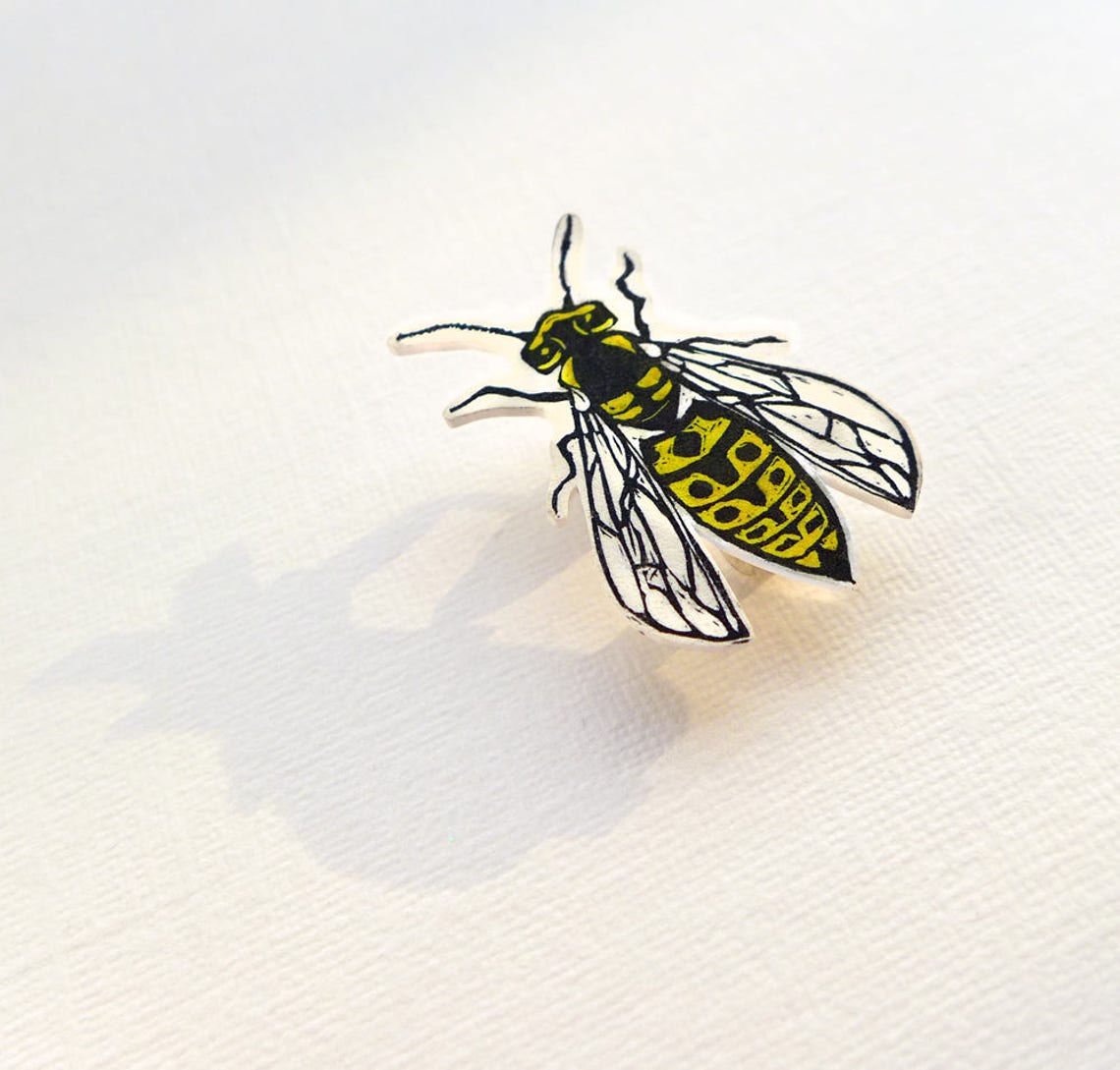 Wasp Badge Wasp Jewelry Yellowjacket Brooch Wasp Pin - Etsy