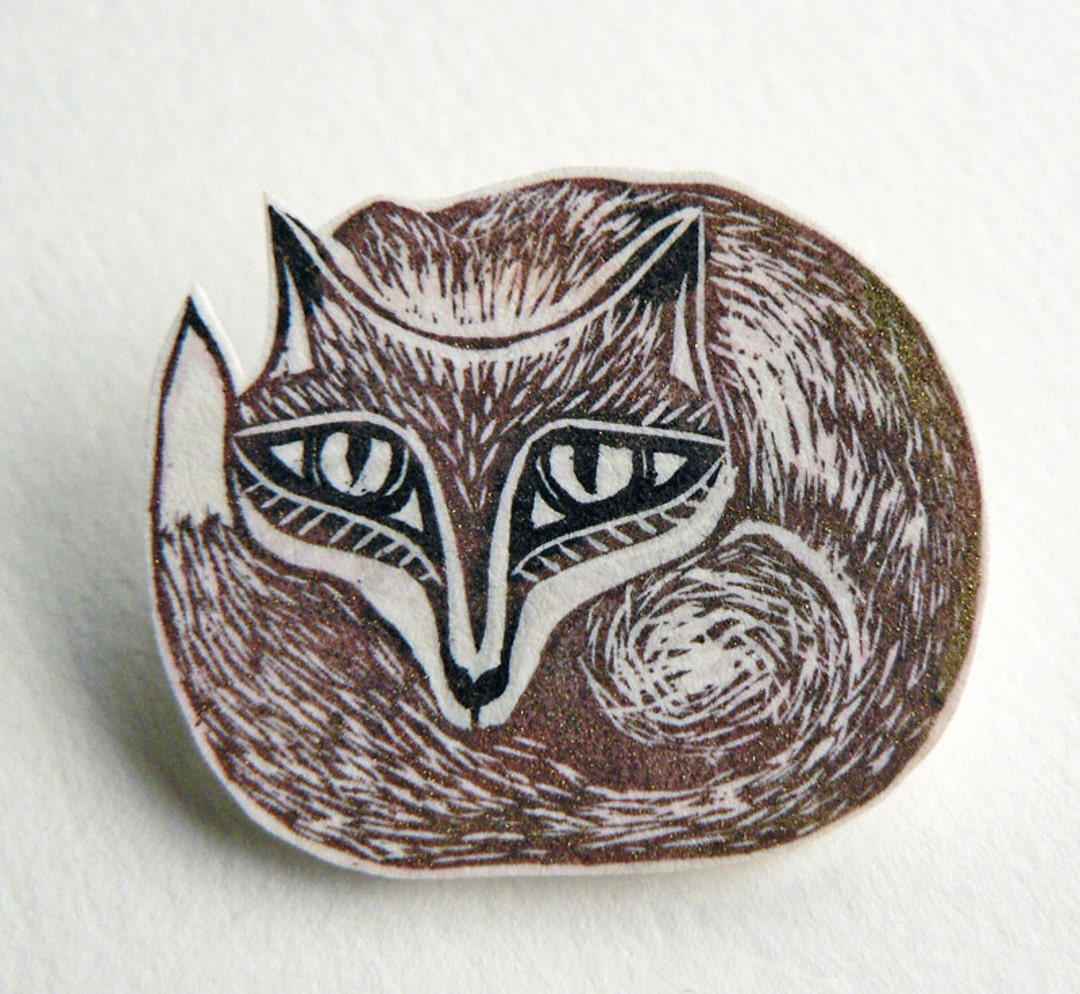 Fox Brooch - Handmade Red Fox Badge, Reynard the Fox Jewelry - Etsy