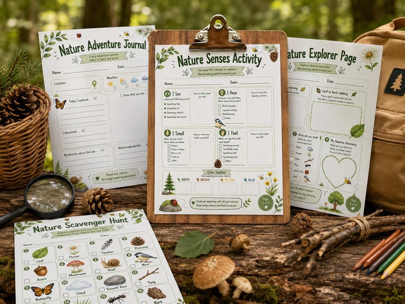 Nature Scavenger Hunt Bundle, Outdoor Activity Pack, Kids Camping ...