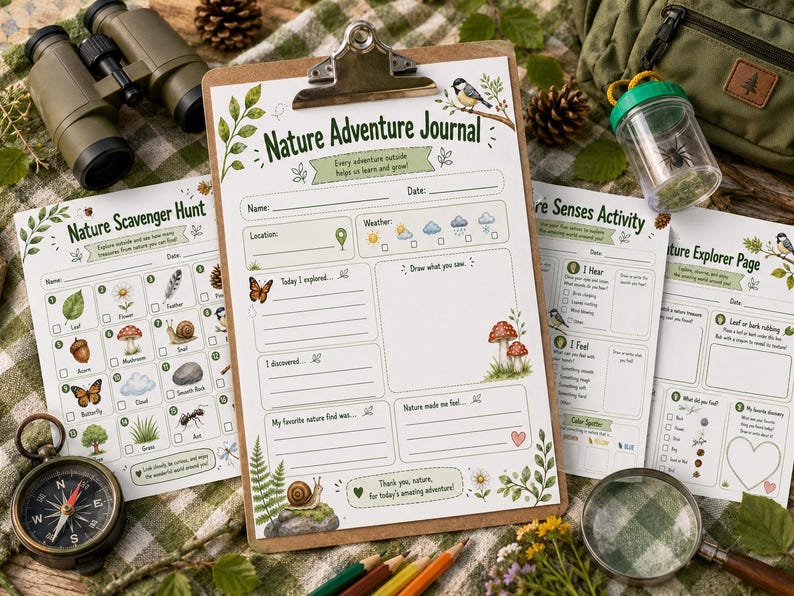 Nature Scavenger Hunt Bundle, Outdoor Activity Pack, Kids Camping ...