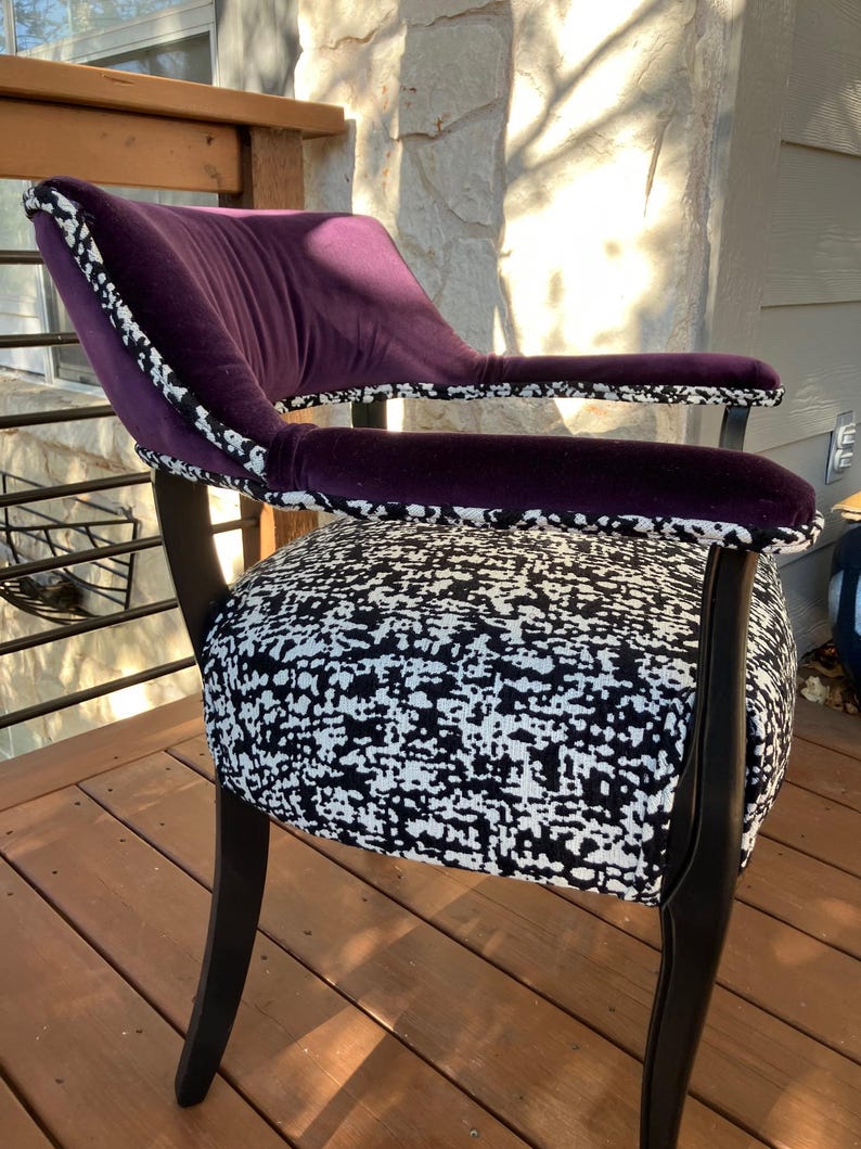 Mid Century Modern Library Chair | Vintage Armchair Reupholstered in ...