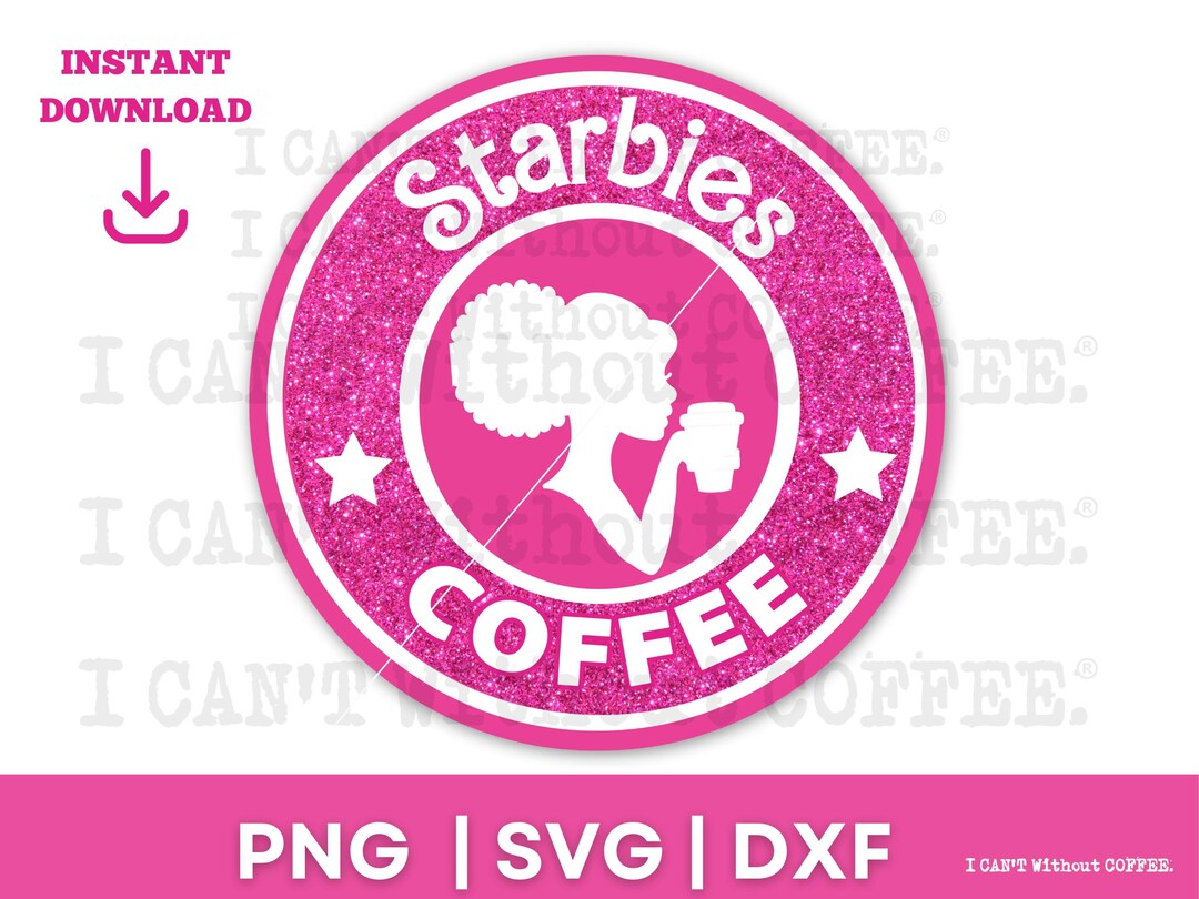 Starbies Coffee Graphic | Black Girl Clipart | Pink Barb Doll PNG ...