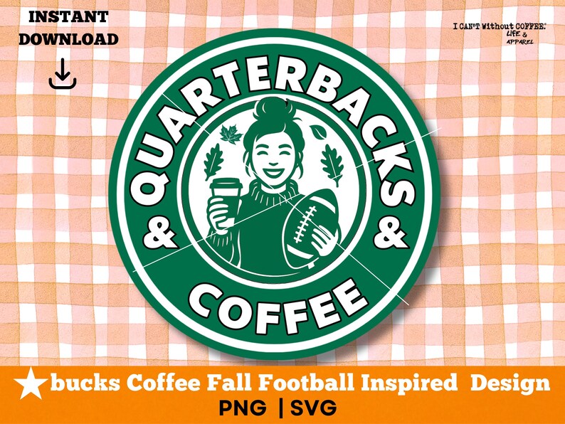 Fall Fun Coffee & Football Inspired Clip Art | Star Bucks| PNG + SVG ...