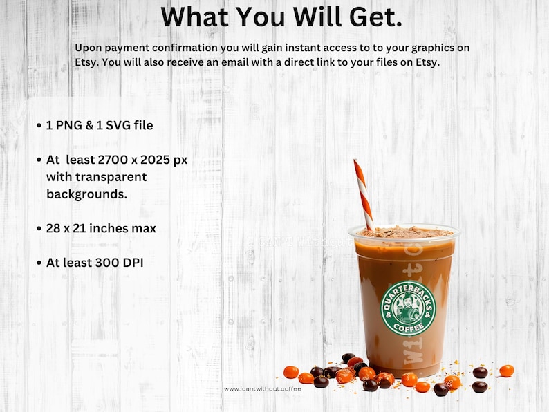 Fall Fun Coffee & Football Inspired Clip Art | Star Bucks| PNG + SVG ...