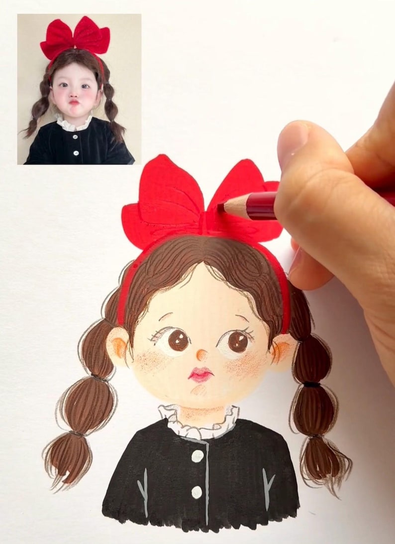 Custom Hand Drawn Portrait, Head and Shoulders Digital Art (digital ...