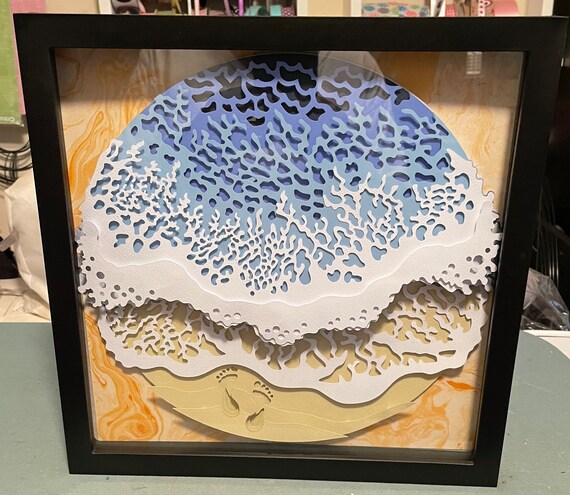 Footprints in the Sand Shadow Box - Etsy