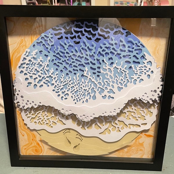 Footprint in the Sand Shadow Box - Etsy