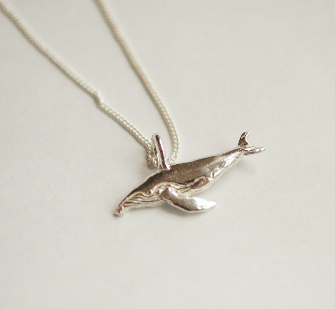 Humpback Whale Silver Pendant Necklace, Humpy Whale Pendant, Ocean ...
