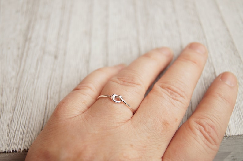 Friendship Knot Ring Silver Stackable Thin and Tiny Ring - Etsy