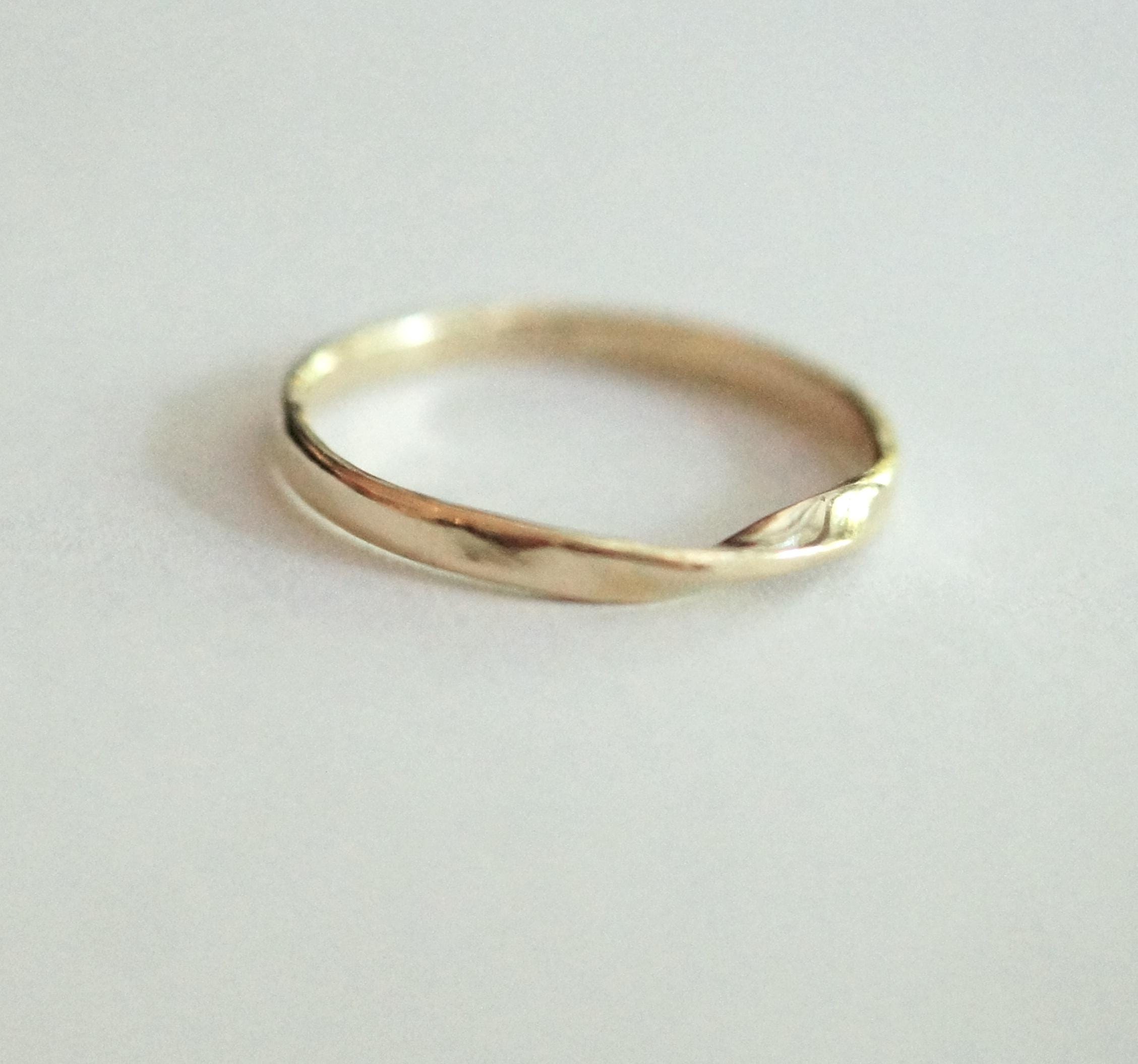 Mobius Twist Ring 2mm X 1mm Solid 14k Gold, Sterling Silver, Unique ...