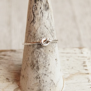 Friendship Knot Ring Silver Stackable Thin and Tiny Ring, Bridesmaid ...