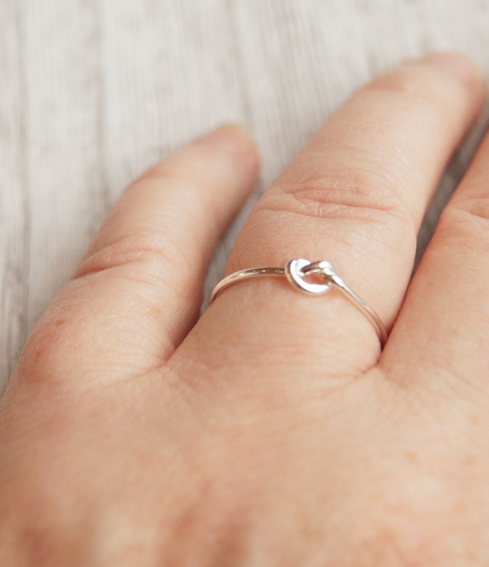 Friendship Knot Ring Silver Stackable Thin and Tiny Ring - Etsy