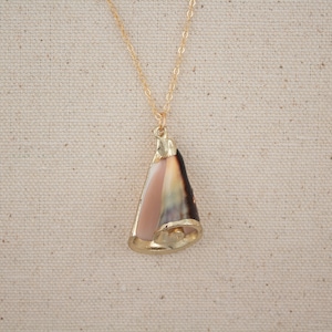 Natural Seashell Necklace Gold Filled, Big Seashell Necklace, Gold ...