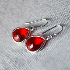 Garnet Earrings, January Birthstone Gift, January Birthstone Earrings ...