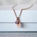 Rose Gold Leaf Necklace With Initial and Birthstone, Personalized ...
