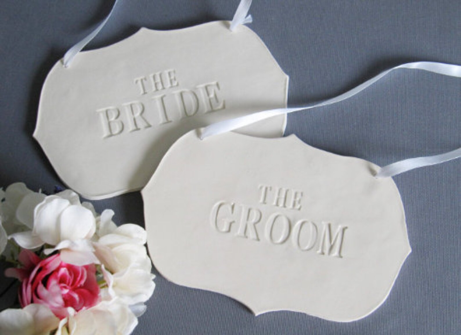 Large the Bride & the Groom Wedding Sign Set to Hang on Chair, Wedding ...
