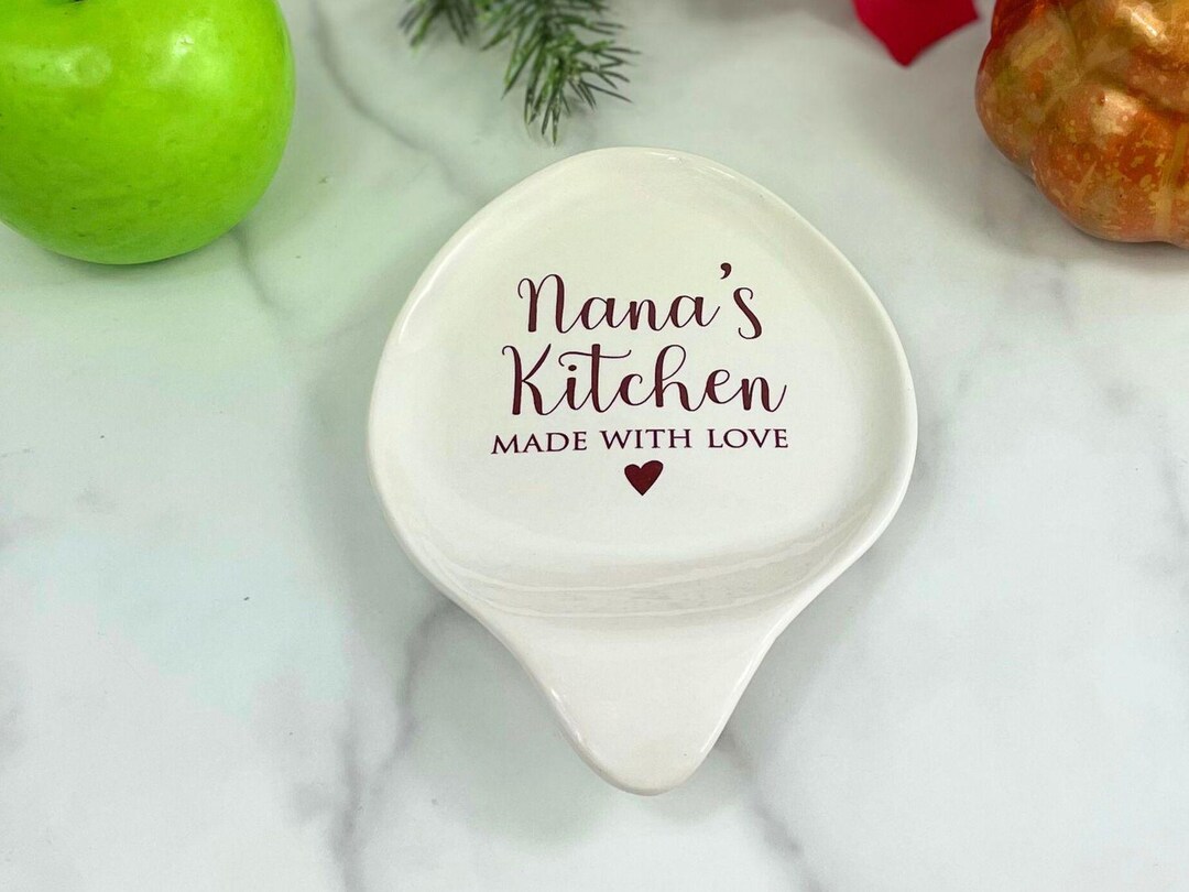 Personalized Spoon Rest, Ceramic, Custom Text, Wedding Gift, Kitchen ...