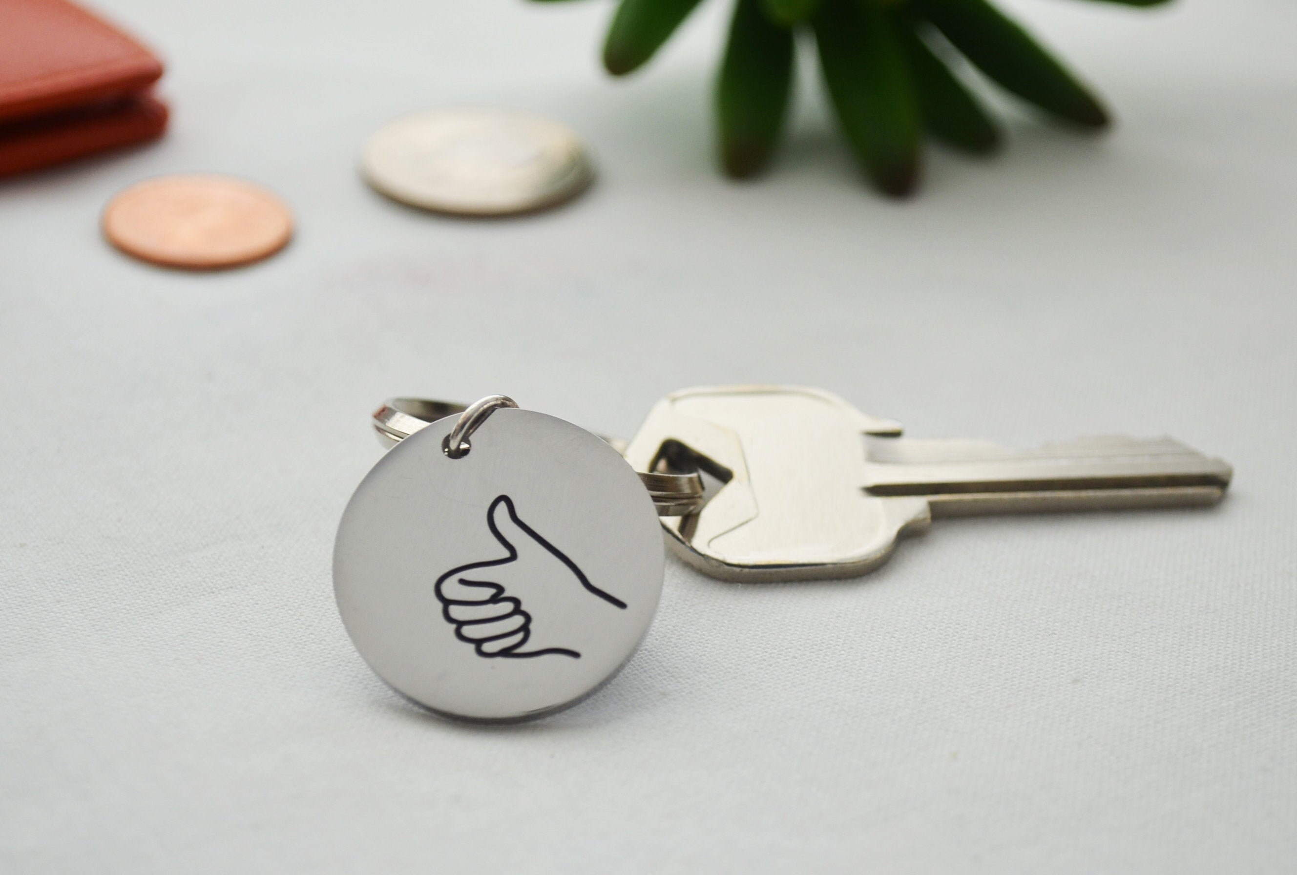 Thumbs up Keychain Hand Gestures Keyring Fun Gift for | Etsy