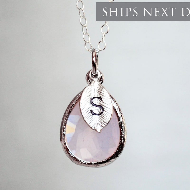 Pink Opal Pear Necklace - Etsy