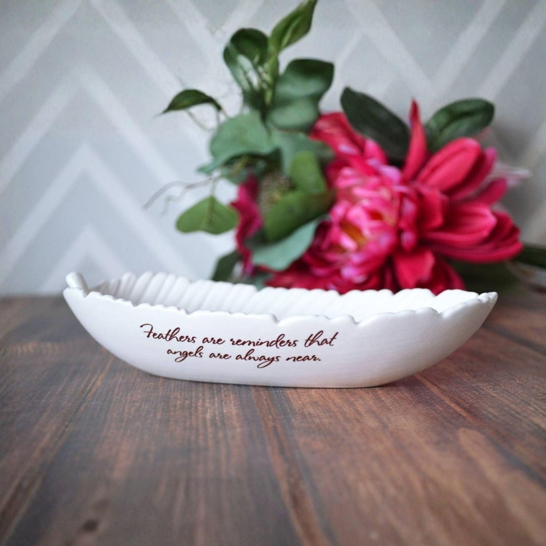 Sympathy Gift, Feather Bowl Memorial "feathers Are Reminders That ...