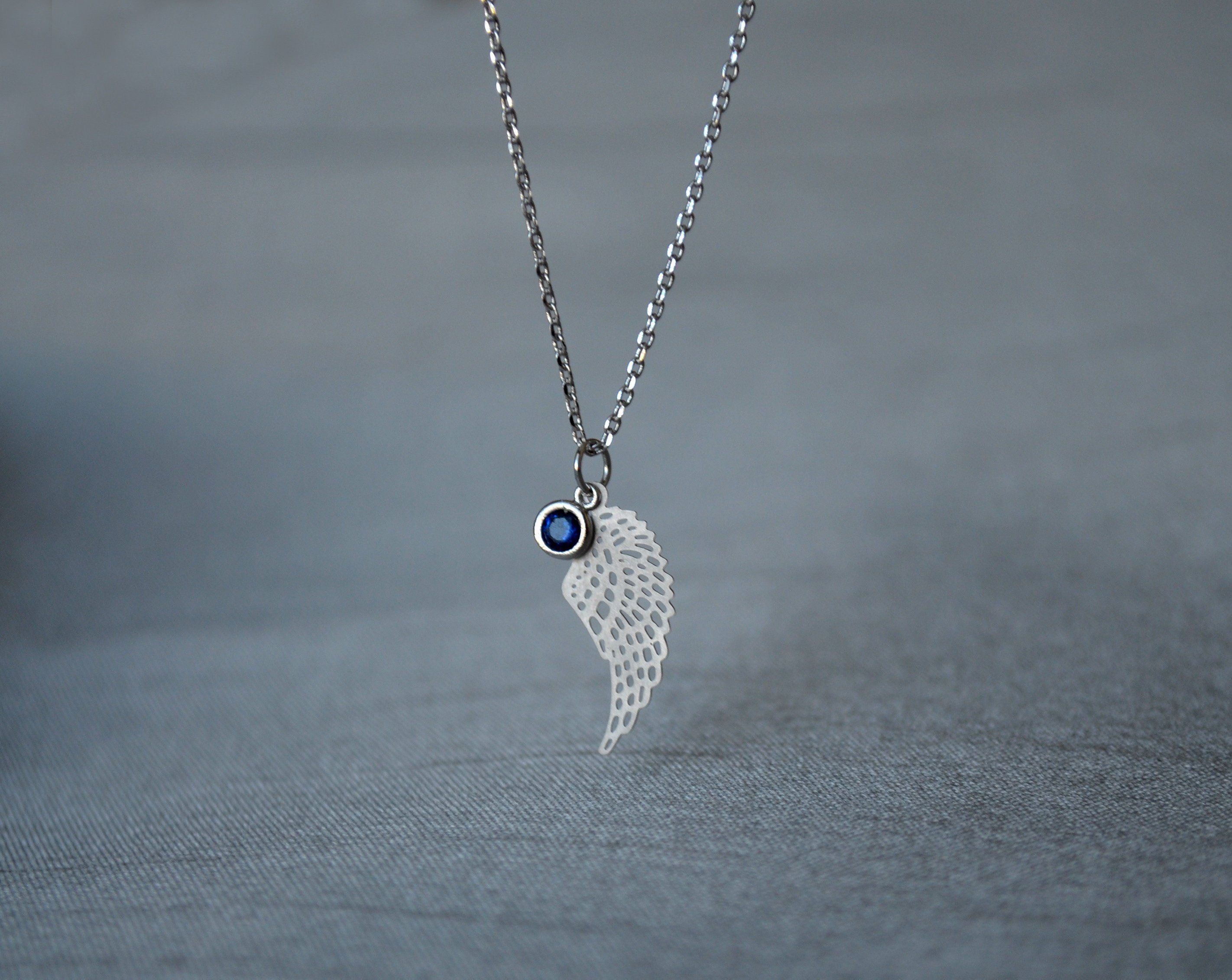 Silver Wing Necklace Sympathy Necklace Angel Wing Necklace | Etsy