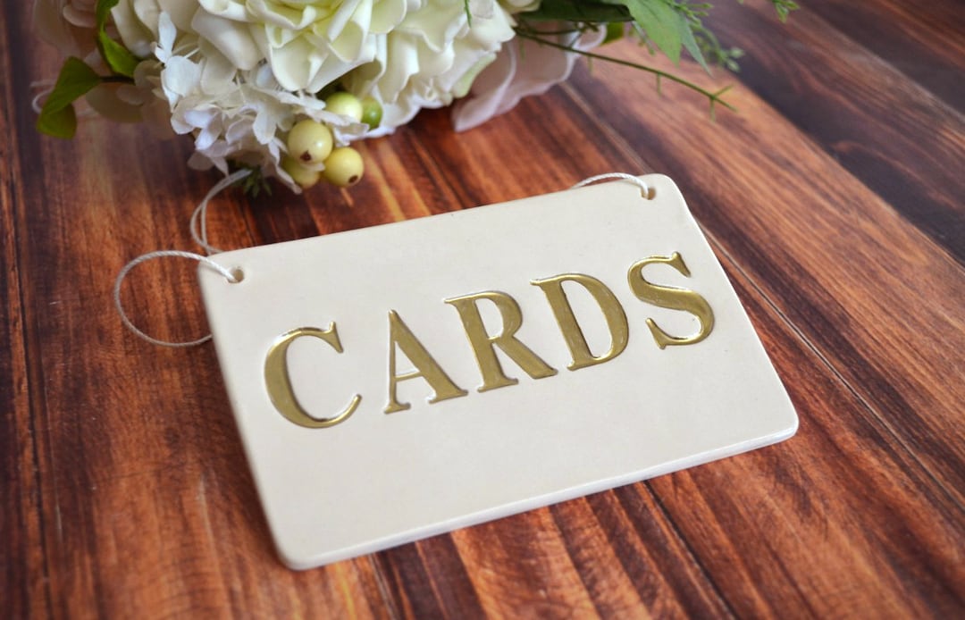 Cards Sign for Wedding Card Box - Available in Gold, Silver, Black, or ...