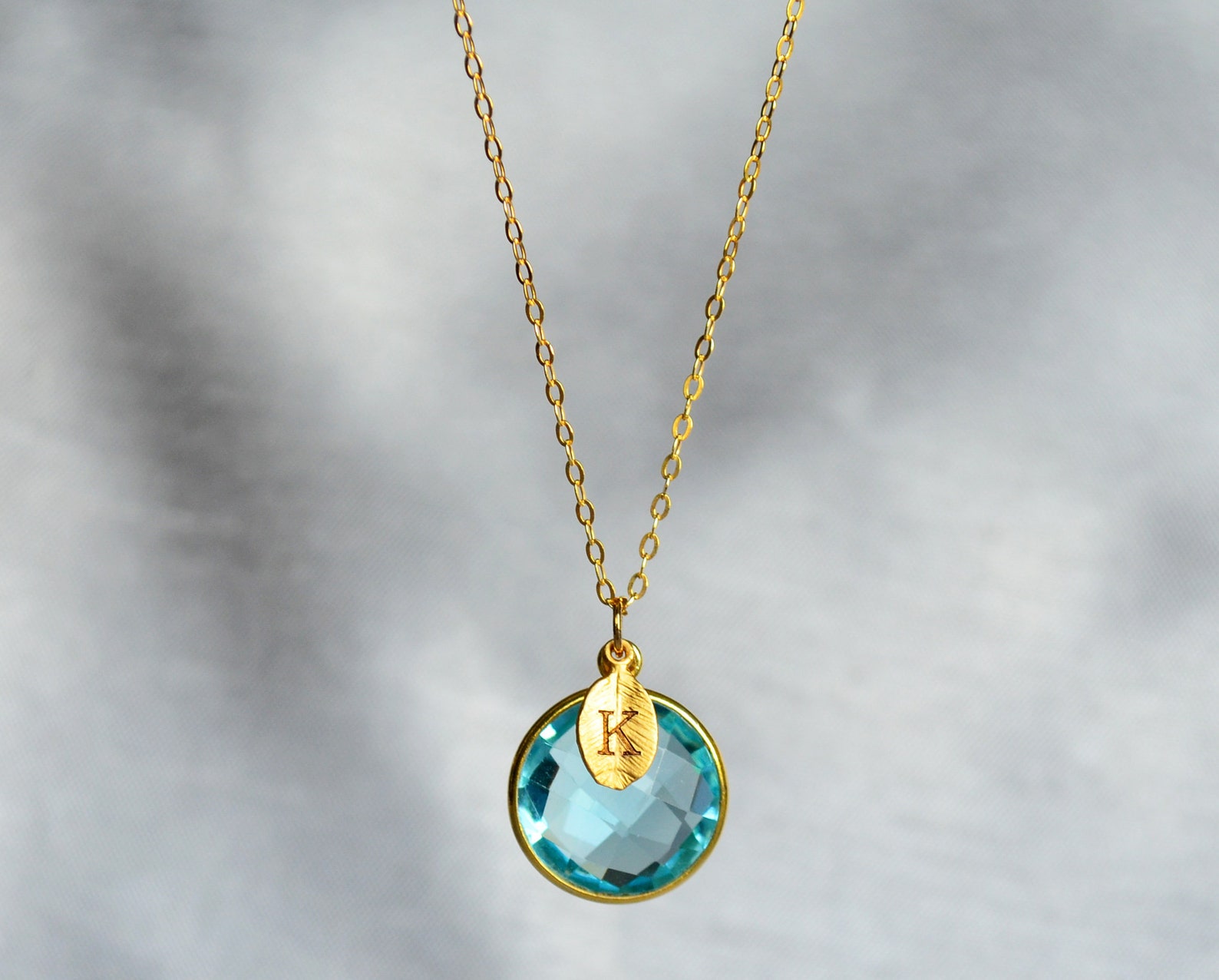 December Birthstone Necklace Blue Topaz Necklace 18K Gold or | Etsy