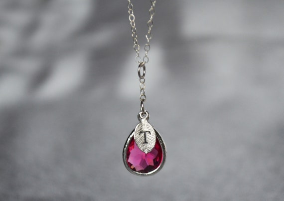 July Birthstone Necklace Ruby Birthstone Necklace Bridesmaid | Etsy