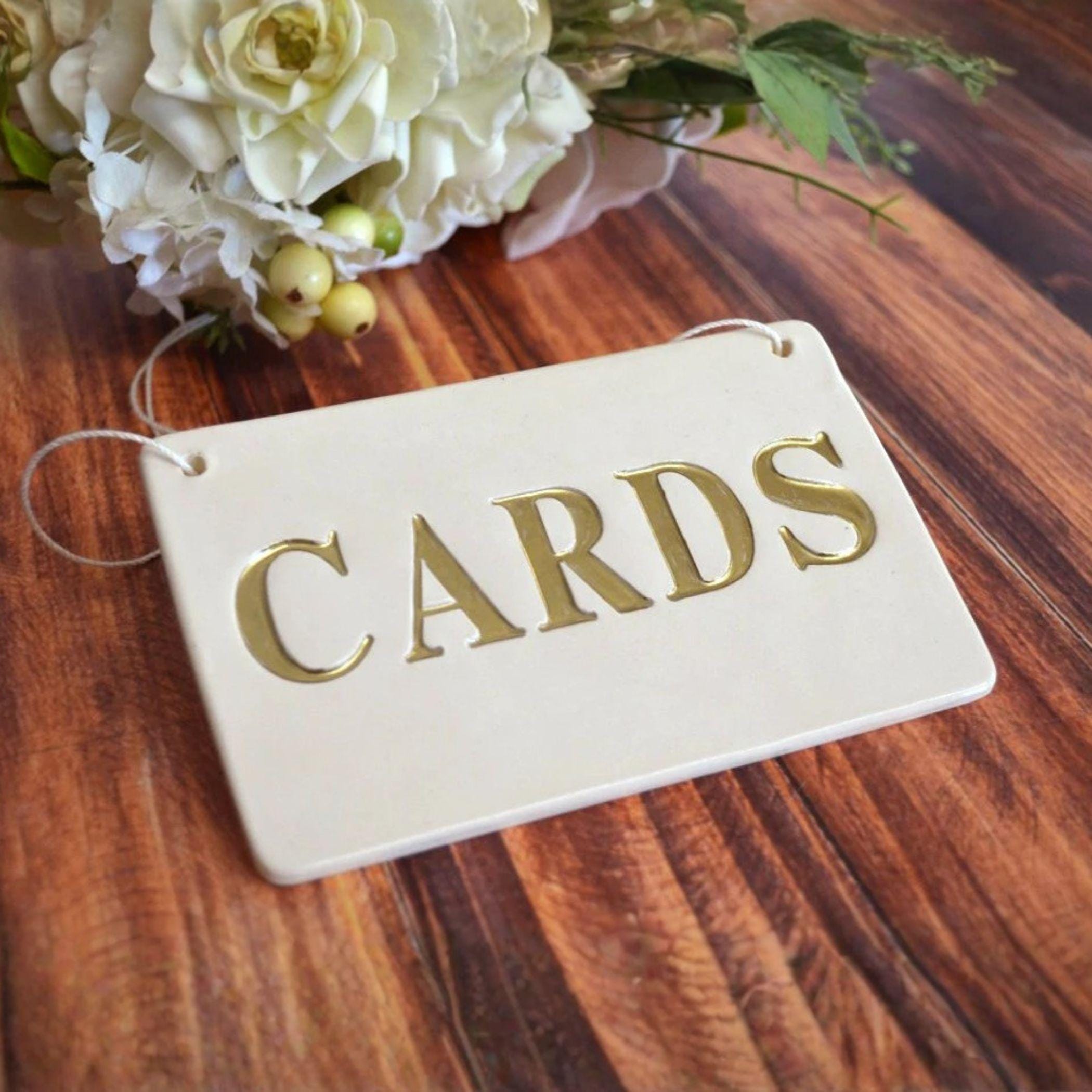 Sign for Wedding Card Box - Handmade Ceramic - Text in Gold, Silver ...