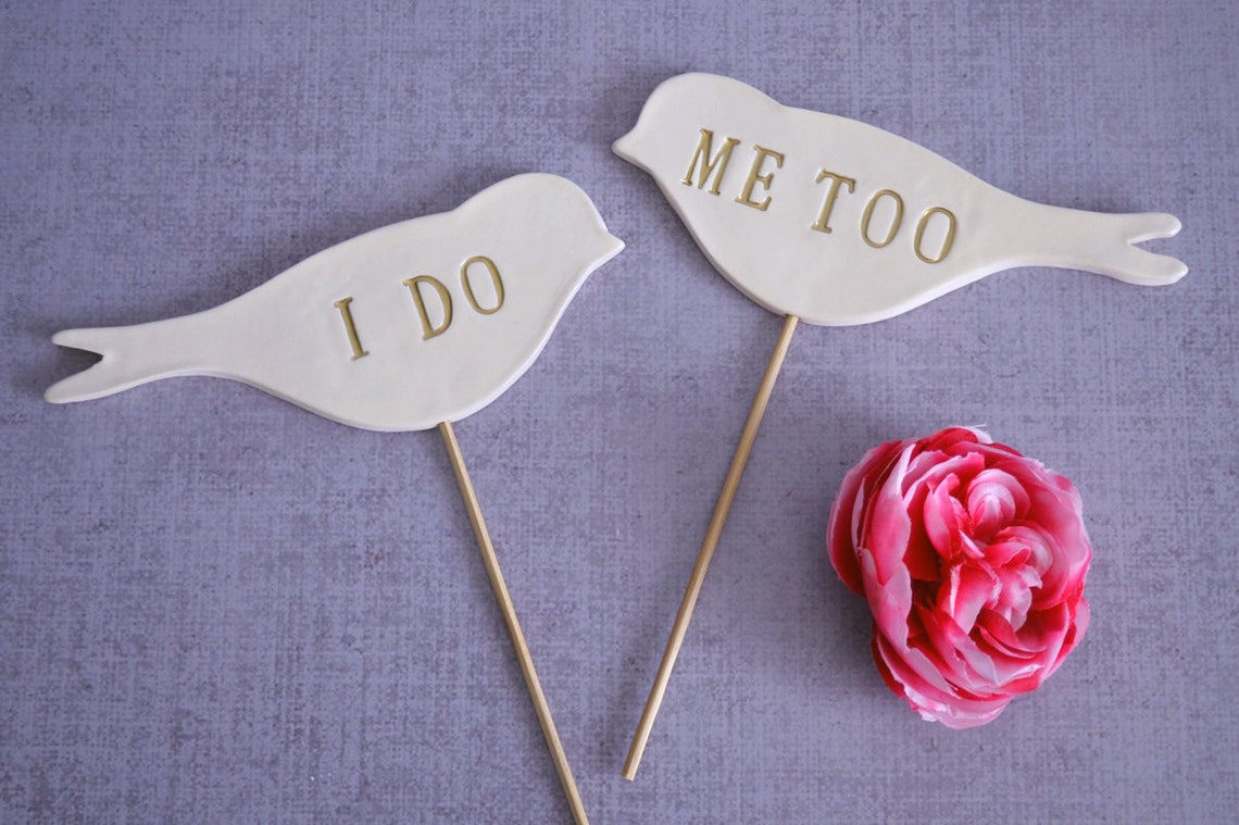 I Do Me Too Bird Wedding Cake Toppers READY TO SHIP - Etsy