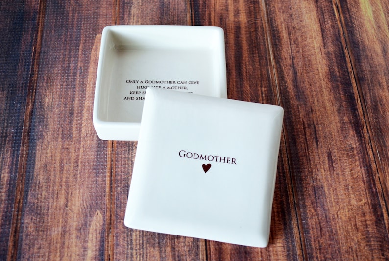 Godmother Gift - Square Keepsake Box - Godparent Gift for Baptism ...