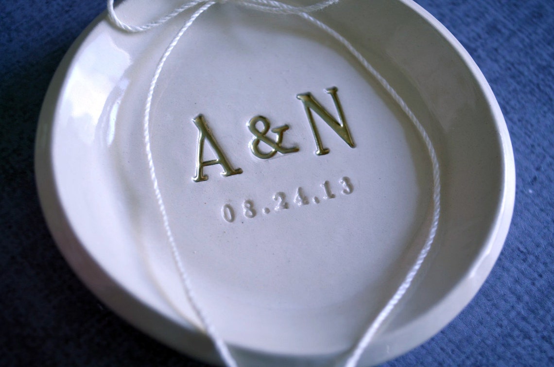 Ring Bearer Bowl Personalized With Initials and Wedding Date - Etsy