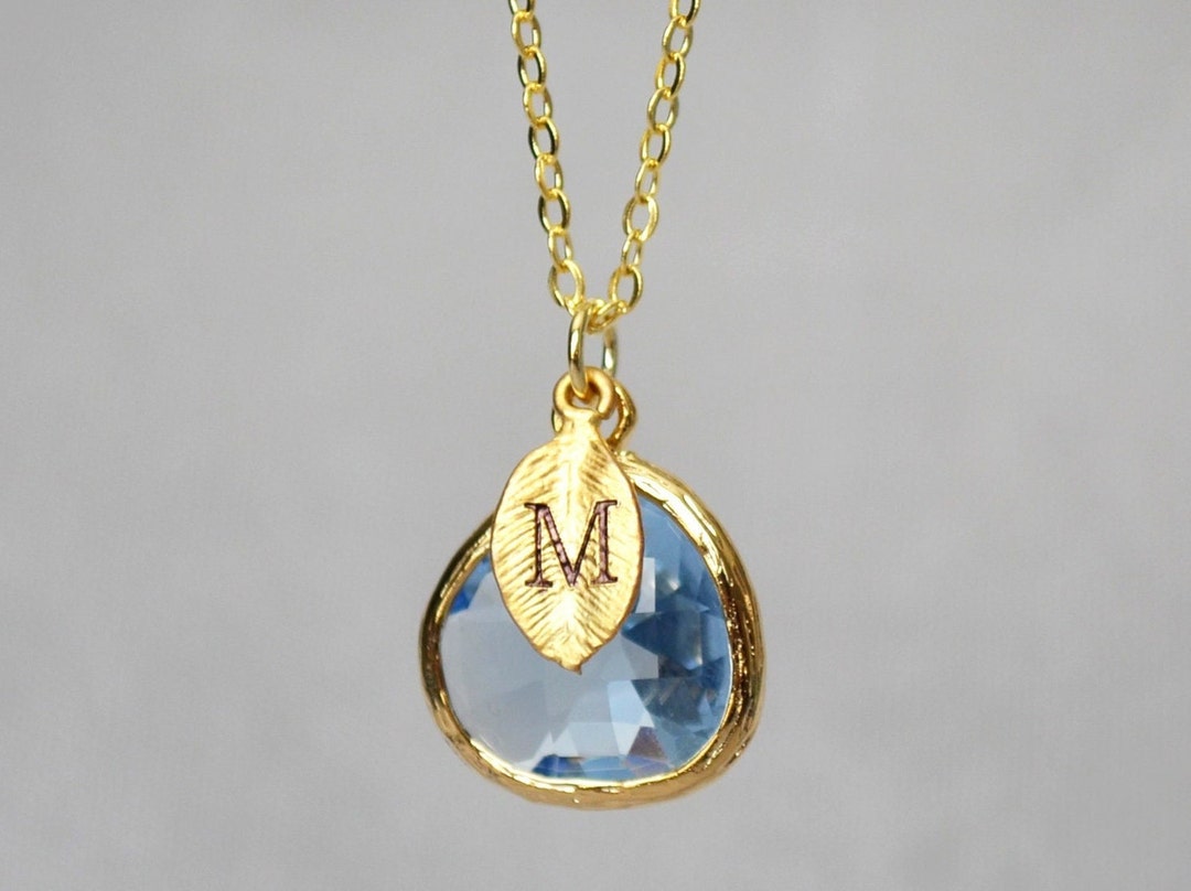 December Birthstone Necklace, Blue Topaz Necklace, Bridesmaid Necklace ...