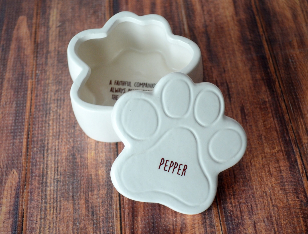 Personalized Paw Print Pet Memorial Keepsake Box - Etsy