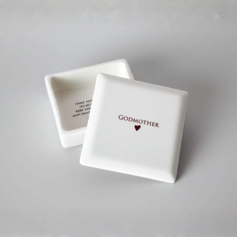 Godmother Gift - Square Keepsake Box - Godparent Gift for Baptism ...