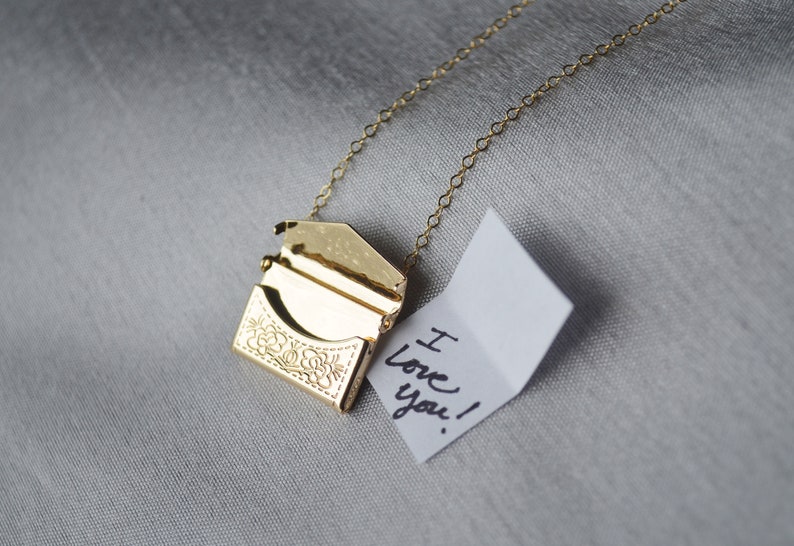 Envelope Locket Necklace Letter Locket Gift for Her Gift - Etsy