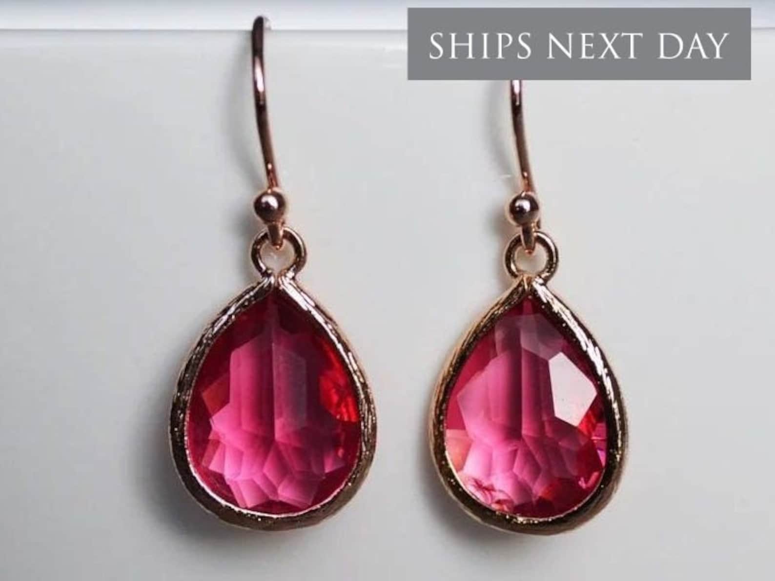 Ruby Earrings July Birthstone Gift July Birthstone Earrings - Etsy