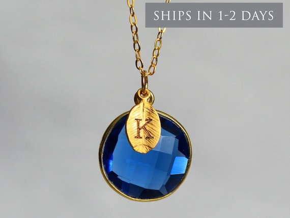 Sapphire Necklace September Birthstone Necklace 18K Gold - Etsy