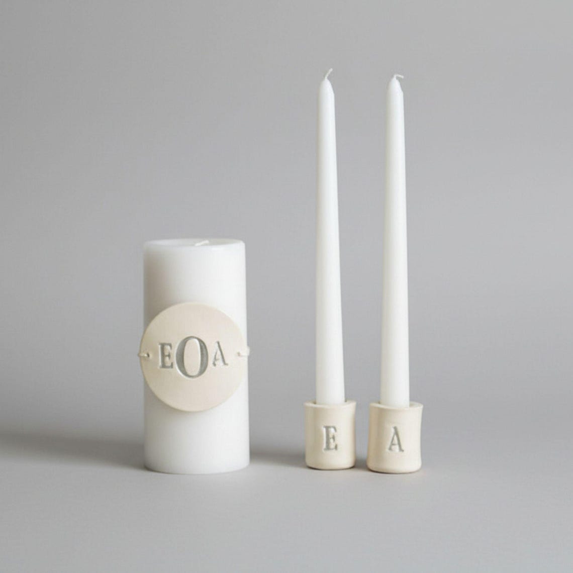 Personalized Ceramic Unity Candle Set, Monogrammed, Wedding Ceremony - Etsy