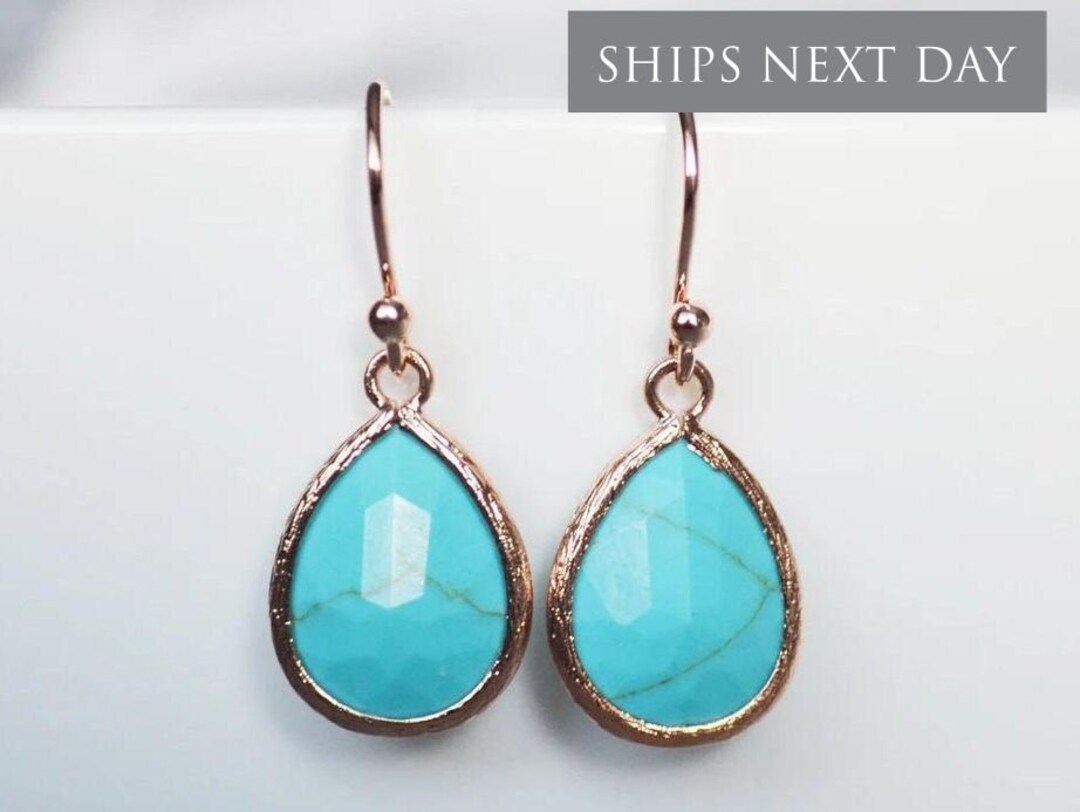 Turquoise Earrings December Birthstone Gift December - Etsy
