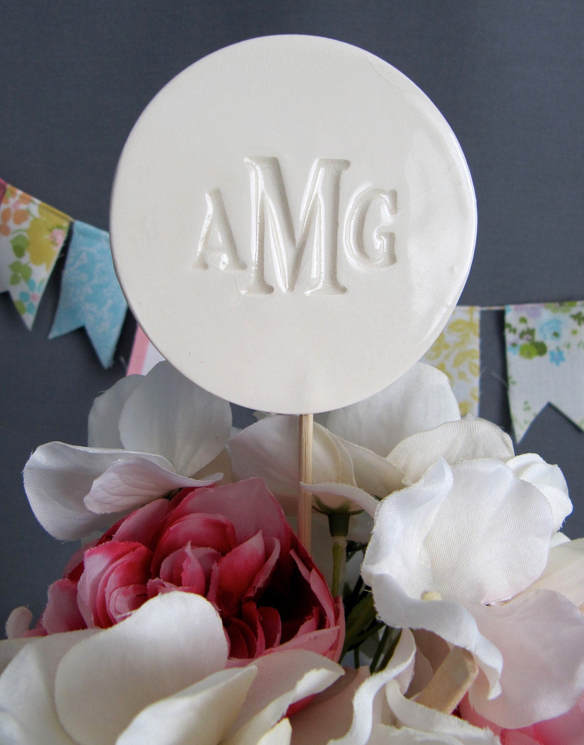 PERSONALIZED Ceramic Modern Wedding Cake Topper - Etsy