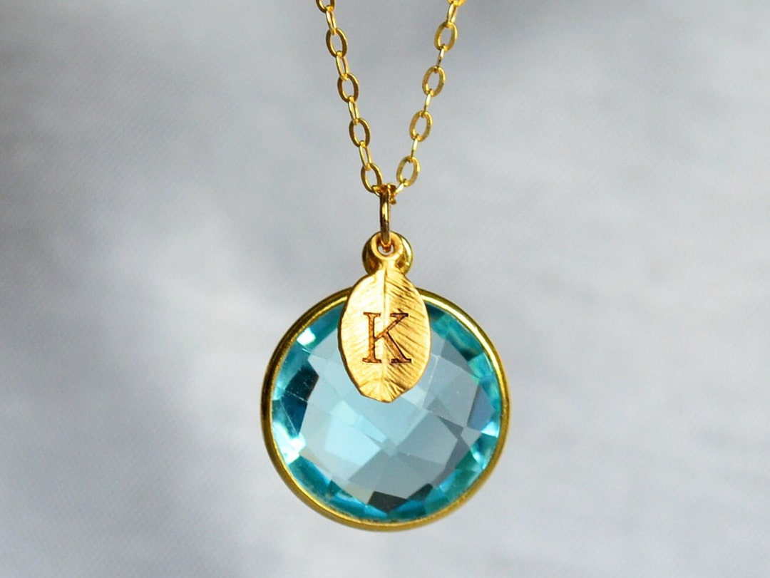 December Birthstone Necklace, Blue Topaz Necklace, 18K Gold or Sterling ...