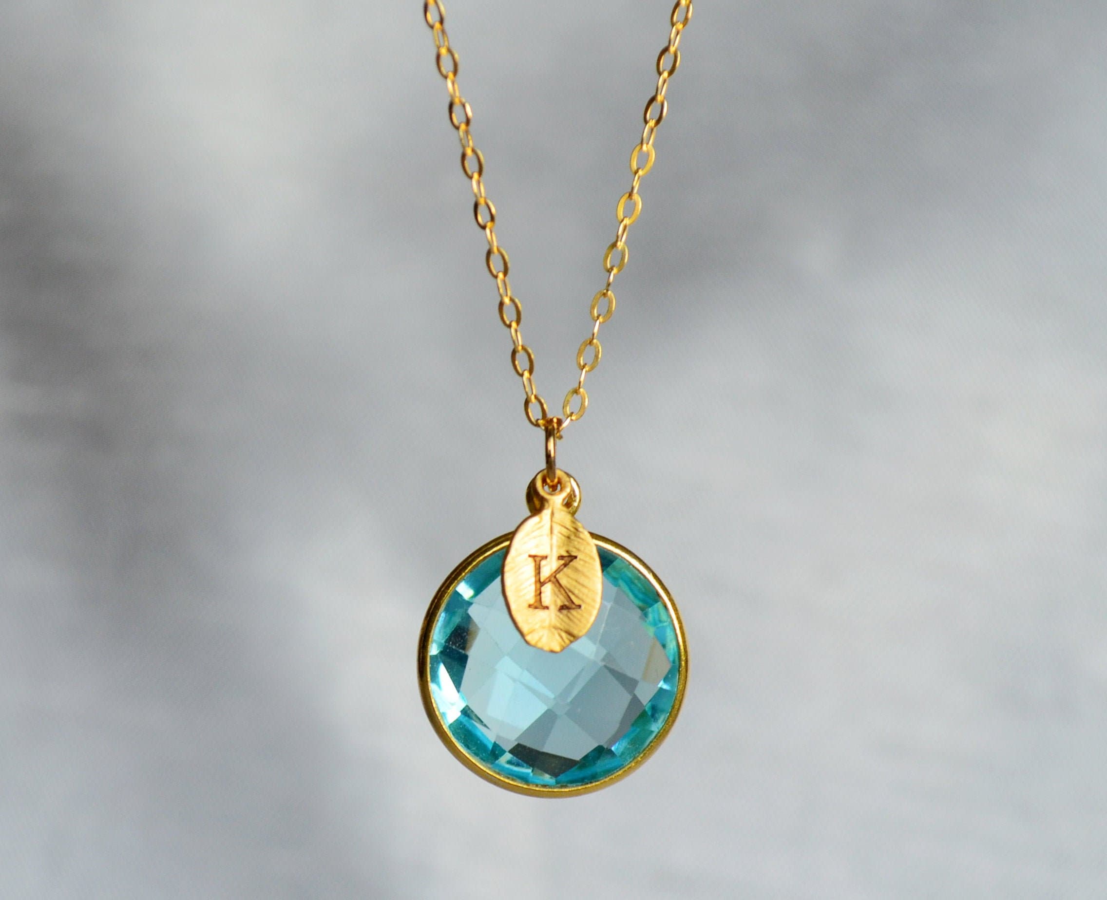 December Birthstone Necklace, Blue Topaz Necklace, 18K Gold or Sterling ...