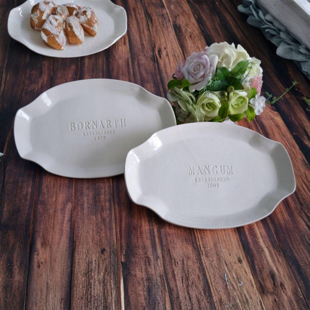 Set of Personalized Ceramic Platters- Parent Wedding Gift - Thank You ...