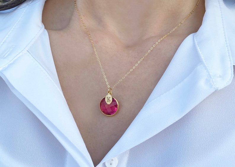 Ruby Necklace July Birthstone Necklace 18K Gold Gift for | Etsy