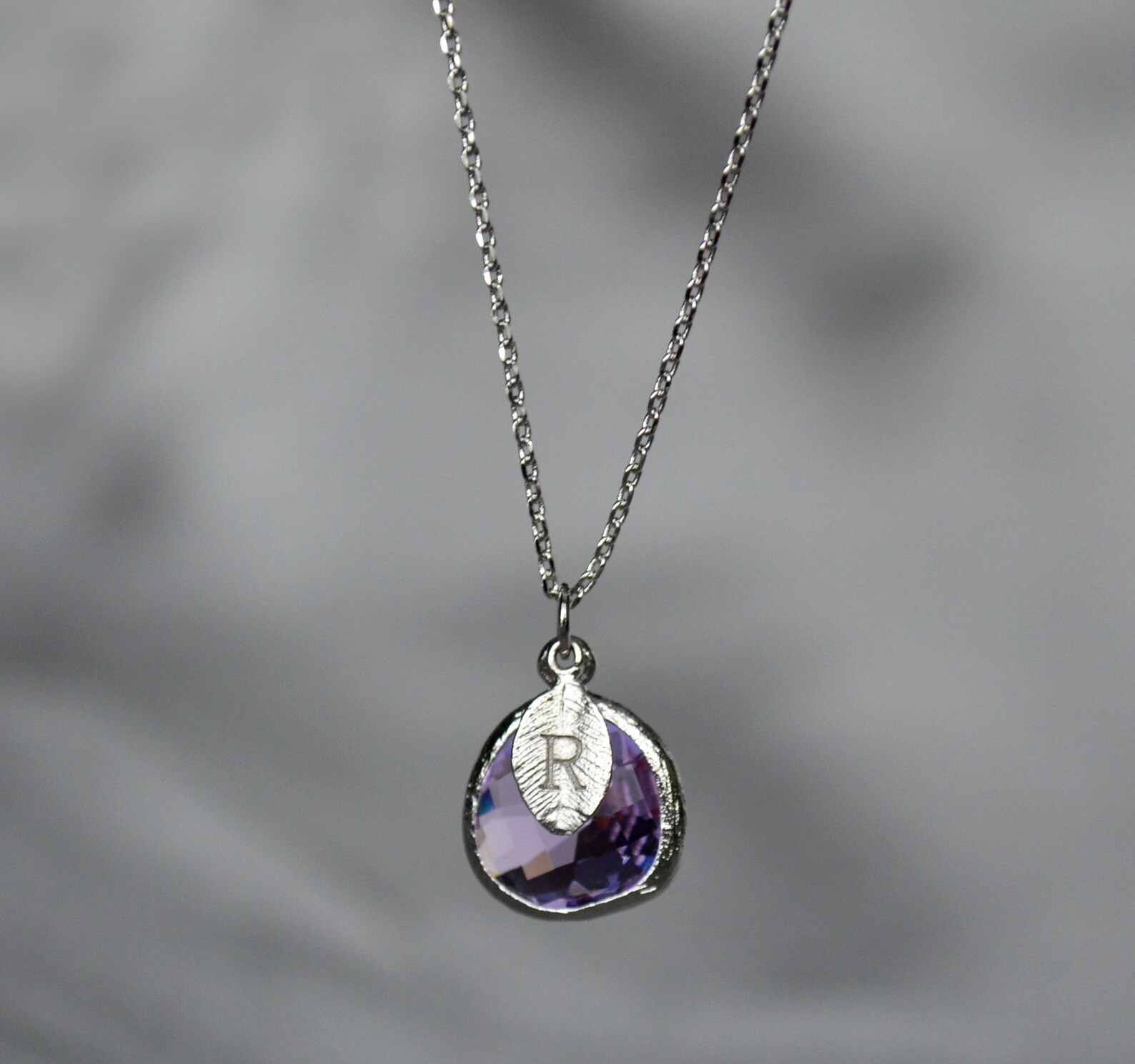 Lilac Stone Necklace, February Birthstone Necklace, Aquarius Necklace ...