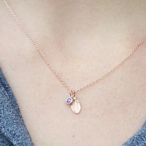 Graduation Gift for Her, Rose Gold Leaf Necklace, Personalized Letter ...