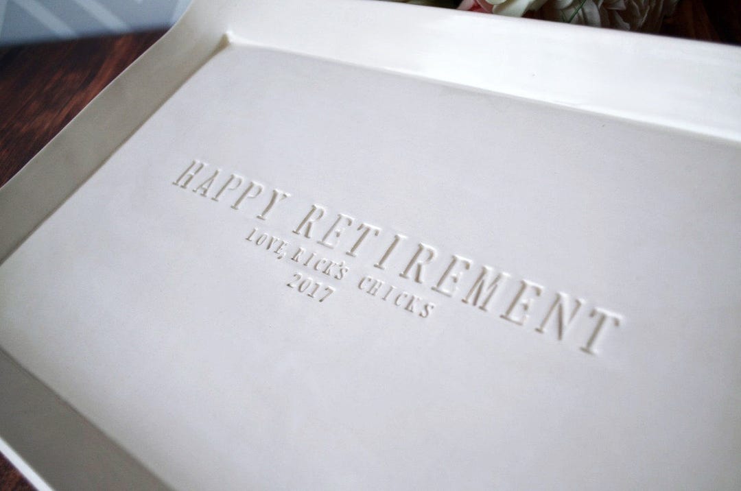 Retirement Gift or Signature Guestbook Platter - Large Personalized ...