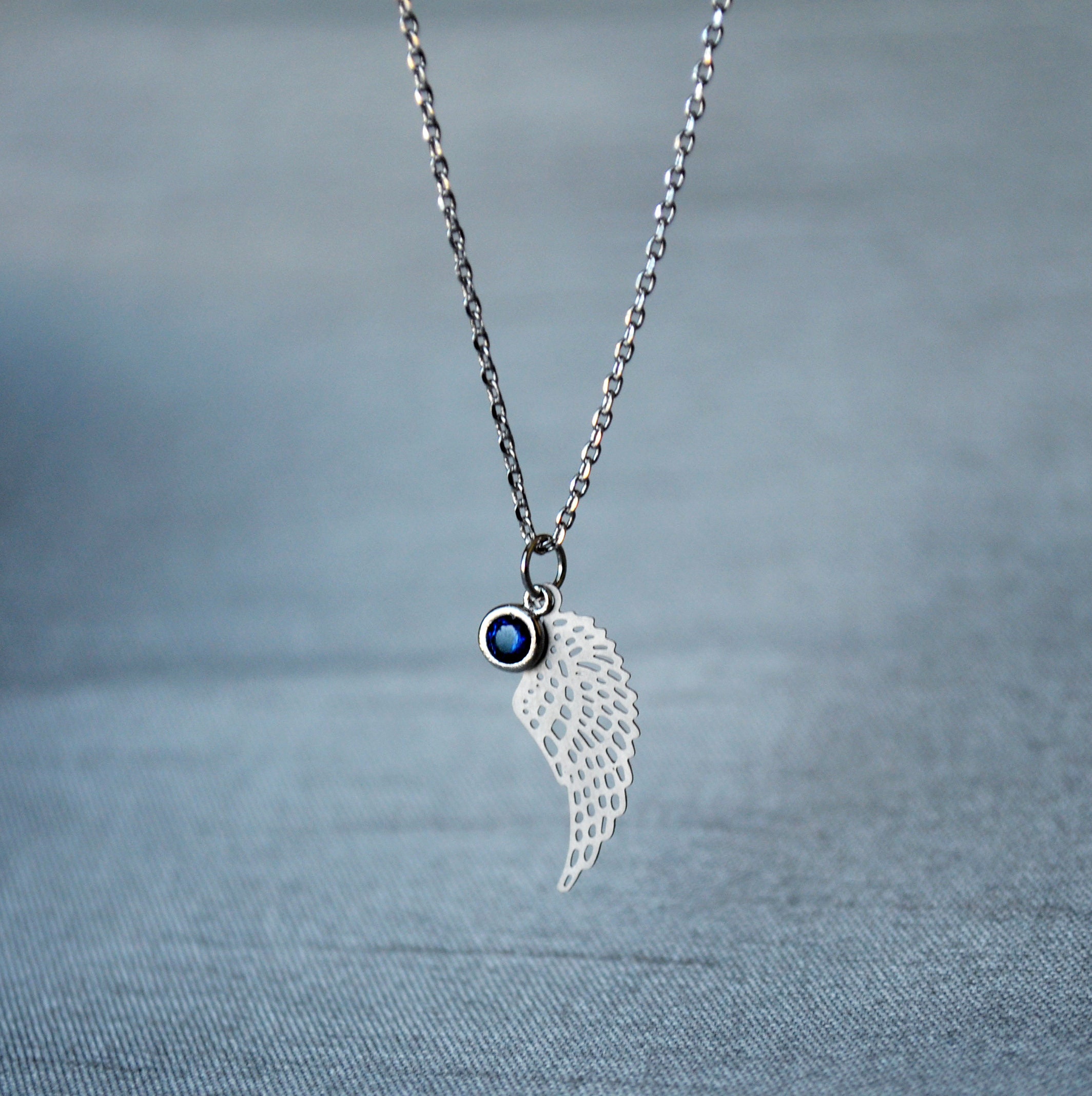 Silver Wing Necklace Sympathy Necklace Angel Wing Necklace | Etsy